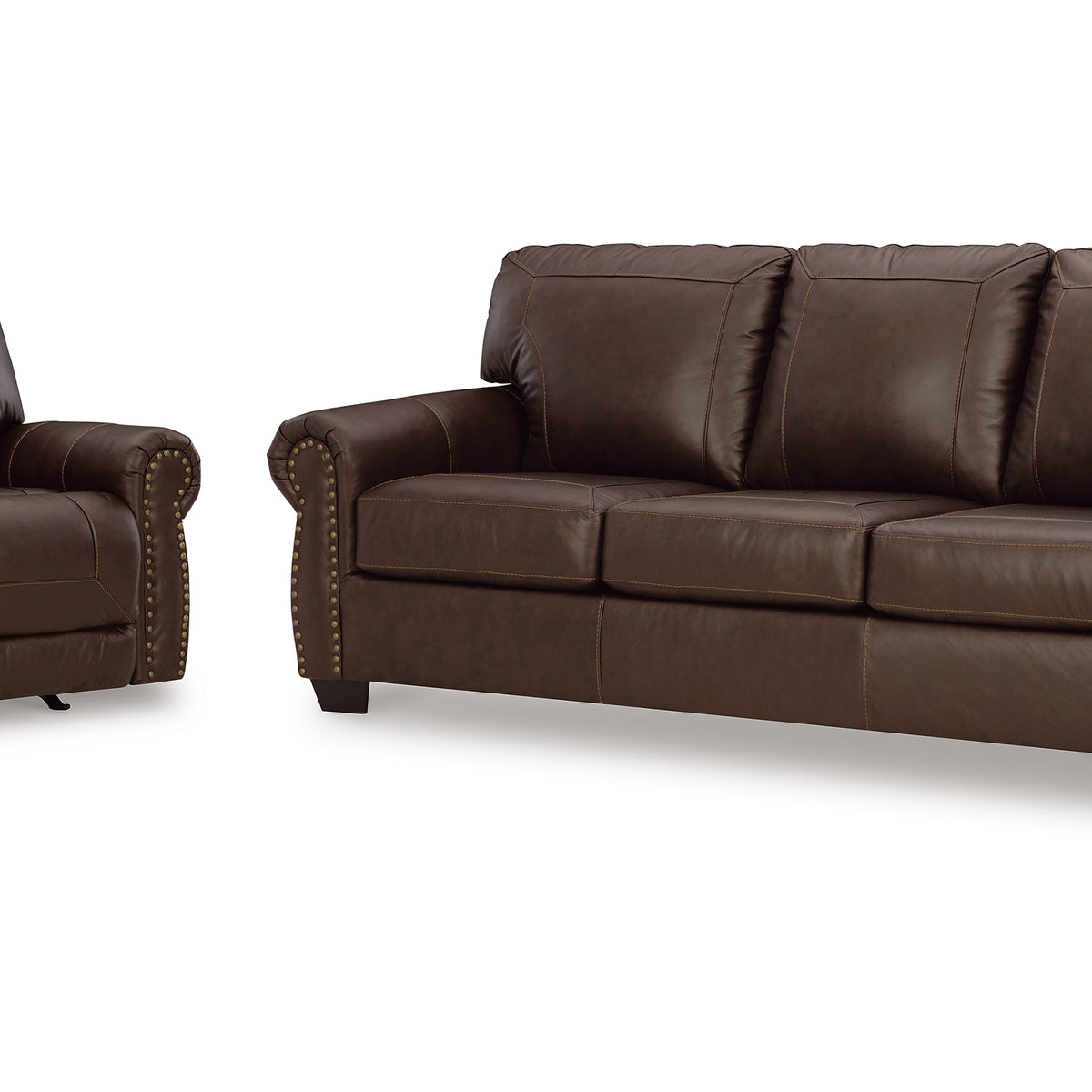 Colleton Dark Brown Sofa And Recliner – Redwood Home Furniture