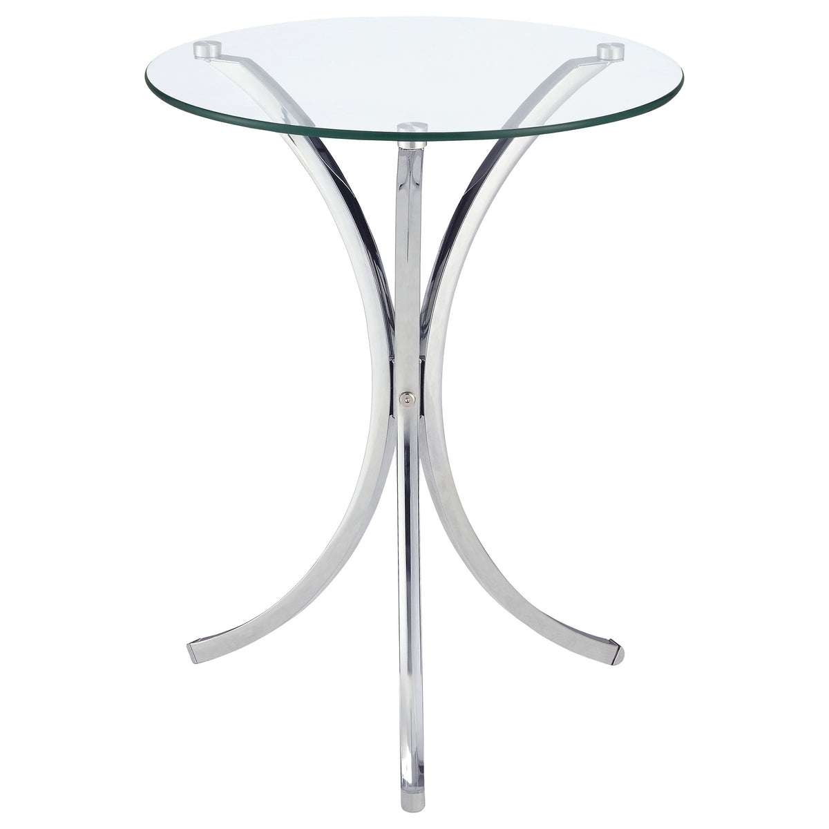 Eloise Round Accent Table With Curved Legs Chrome – Redwood Home Furniture