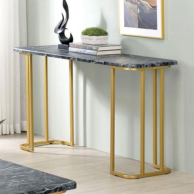 Calista Gold/Black Sofa Table – Redwood Home Furniture