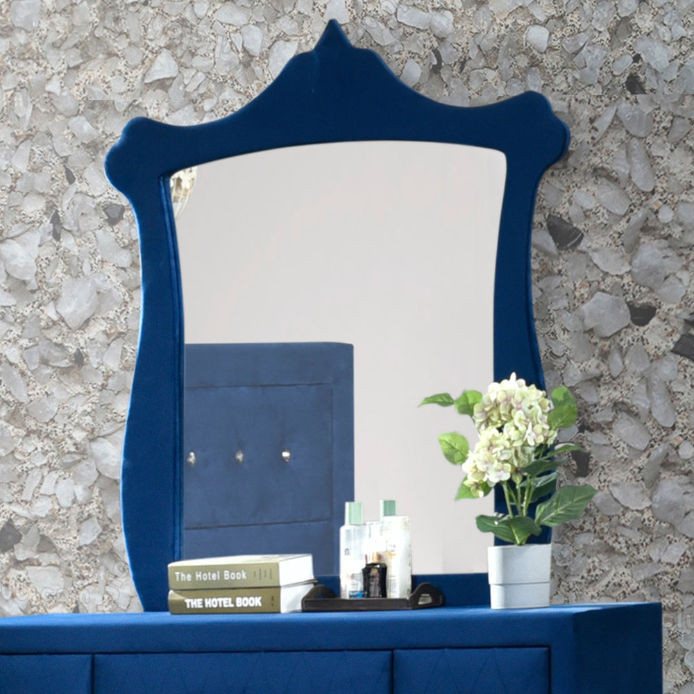 Dante Blue Velvet Mirror – Redwood Home Furniture