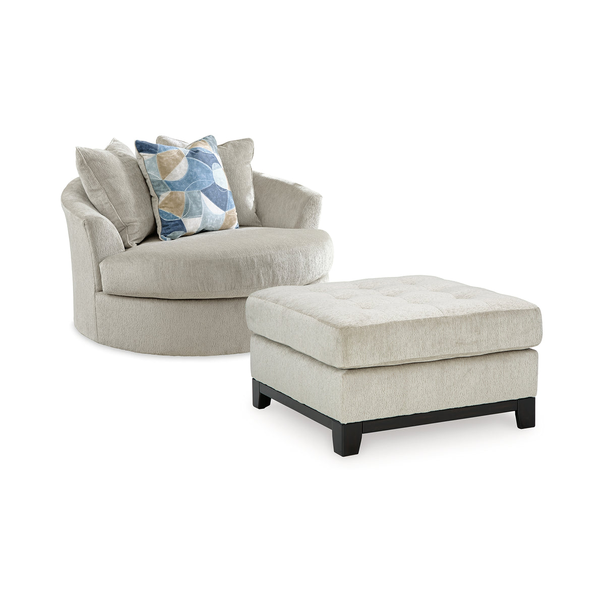 Maxon Place Stone Oversized Chair And Ottoman – Redwood Home Furniture