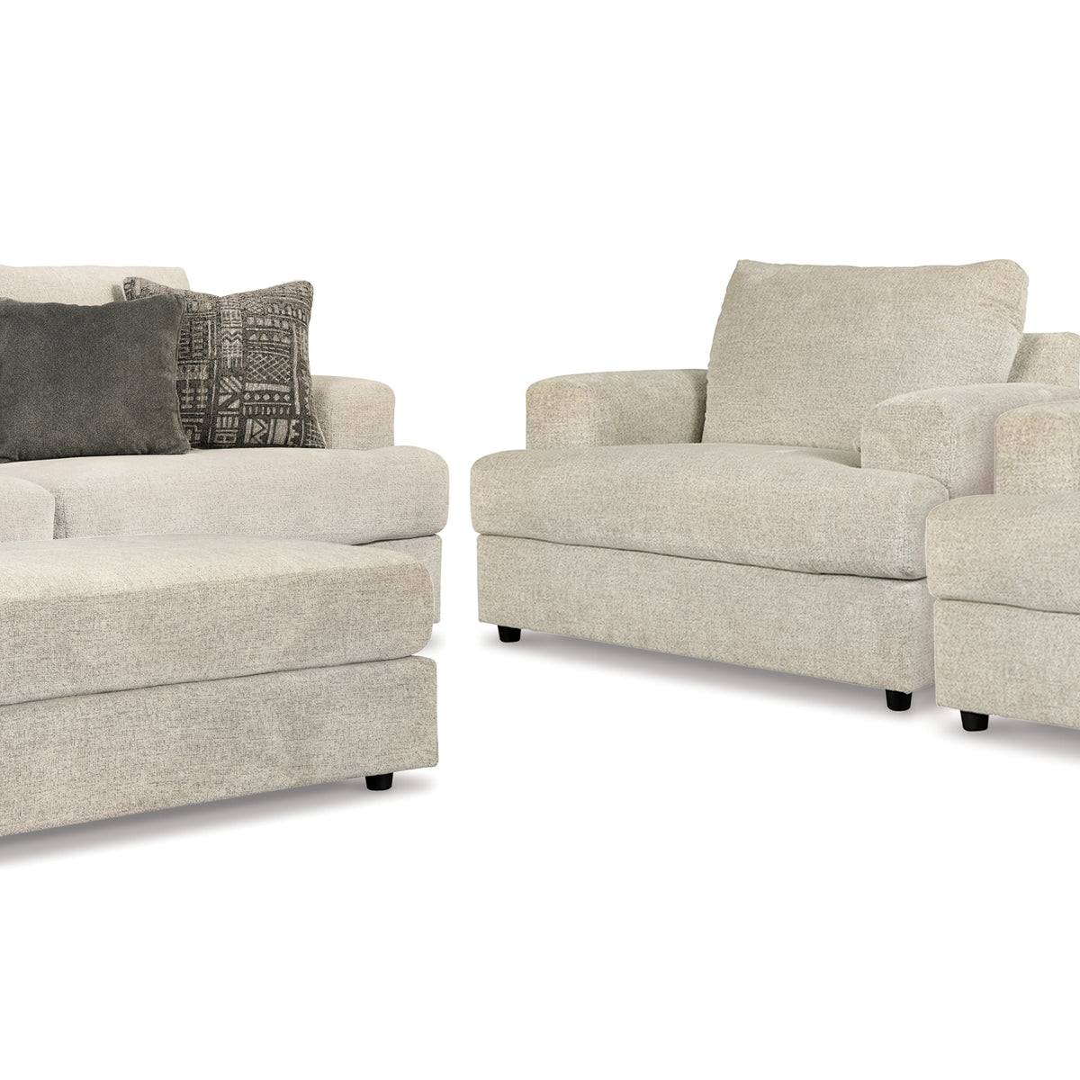 Soletren Stone Sofa, 2 Chairs, And Ottoman – Redwood Home Furniture