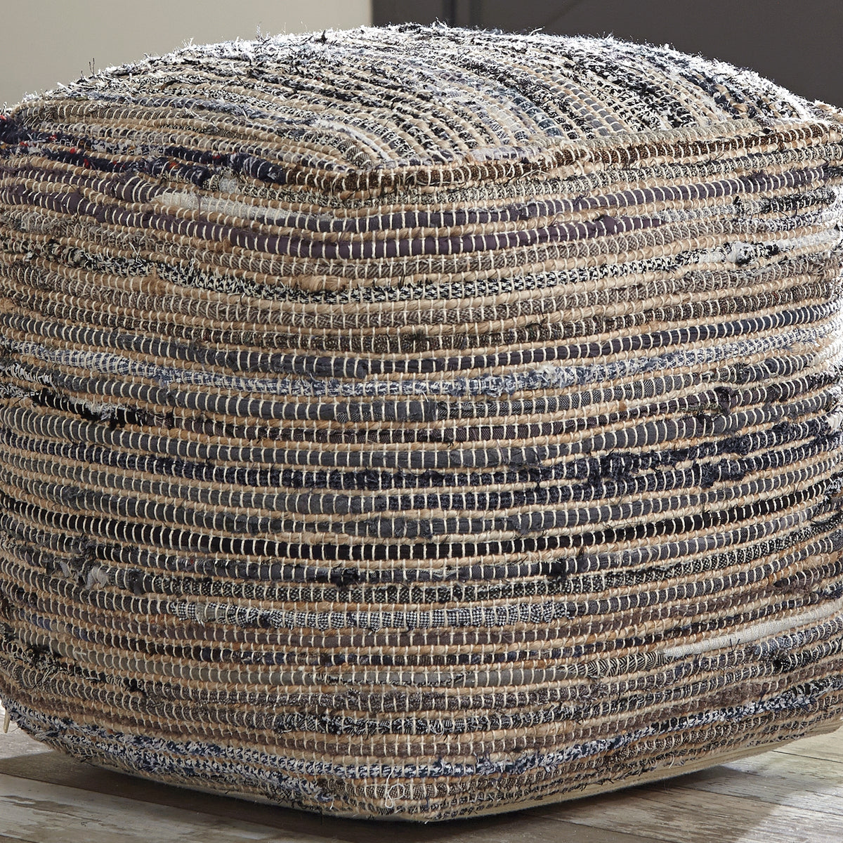 Absalom Denim Pouf – Redwood Home Furniture