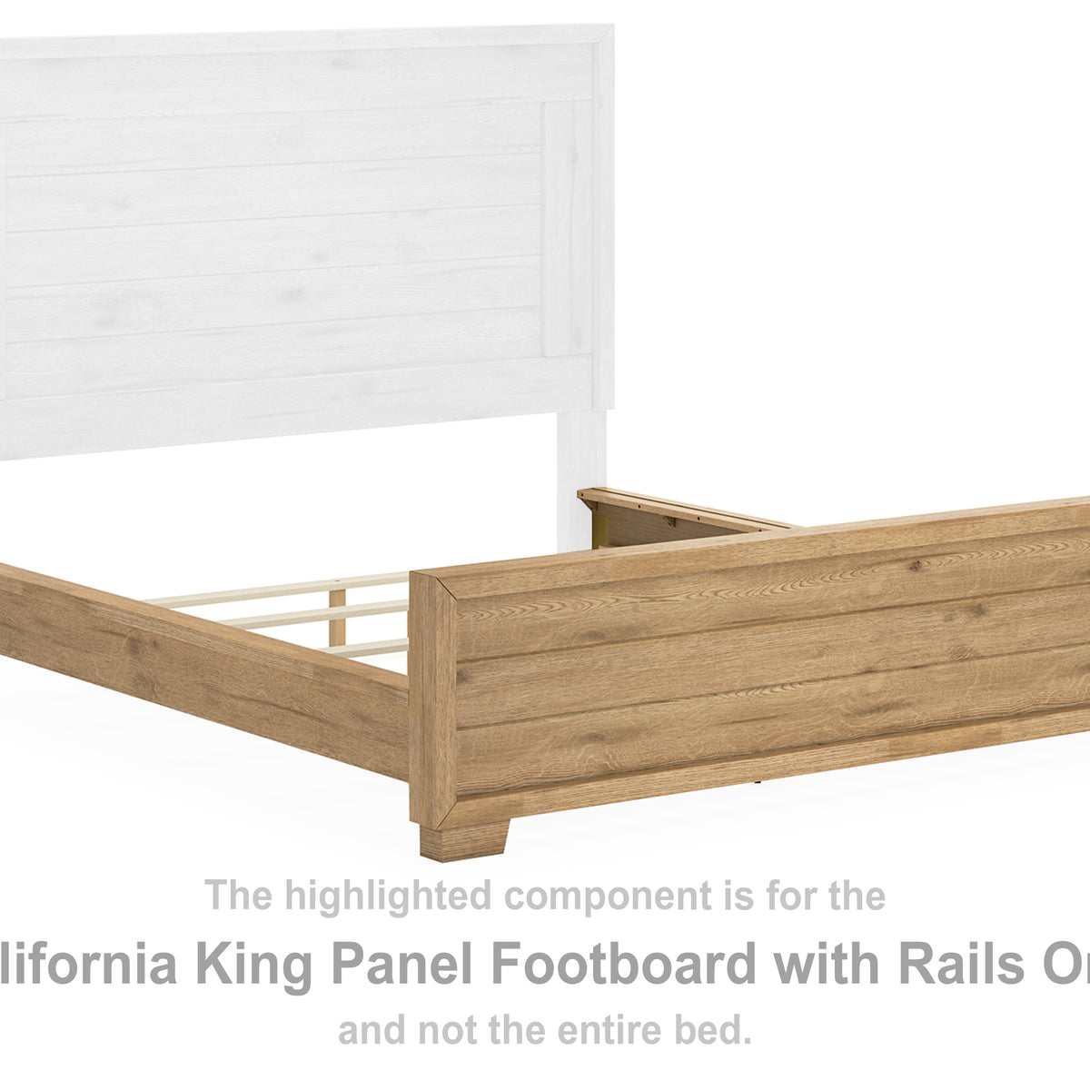 Galliden Light Brown California King Panel Footboard With Rails ...