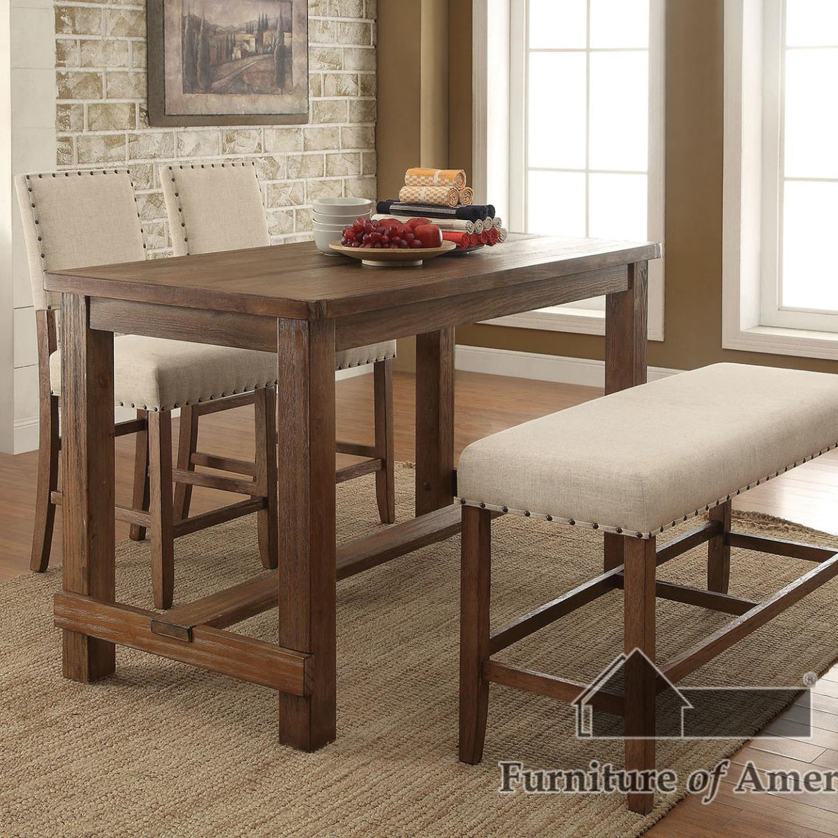 Sania Rustic Oak Dining Set – Redwood Home Furniture