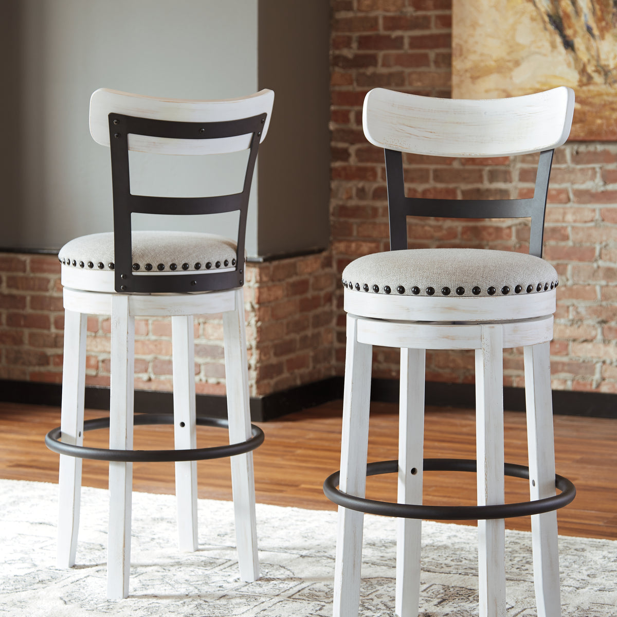 Valebeck White Bar Height Bar Stool – Redwood Home Furniture