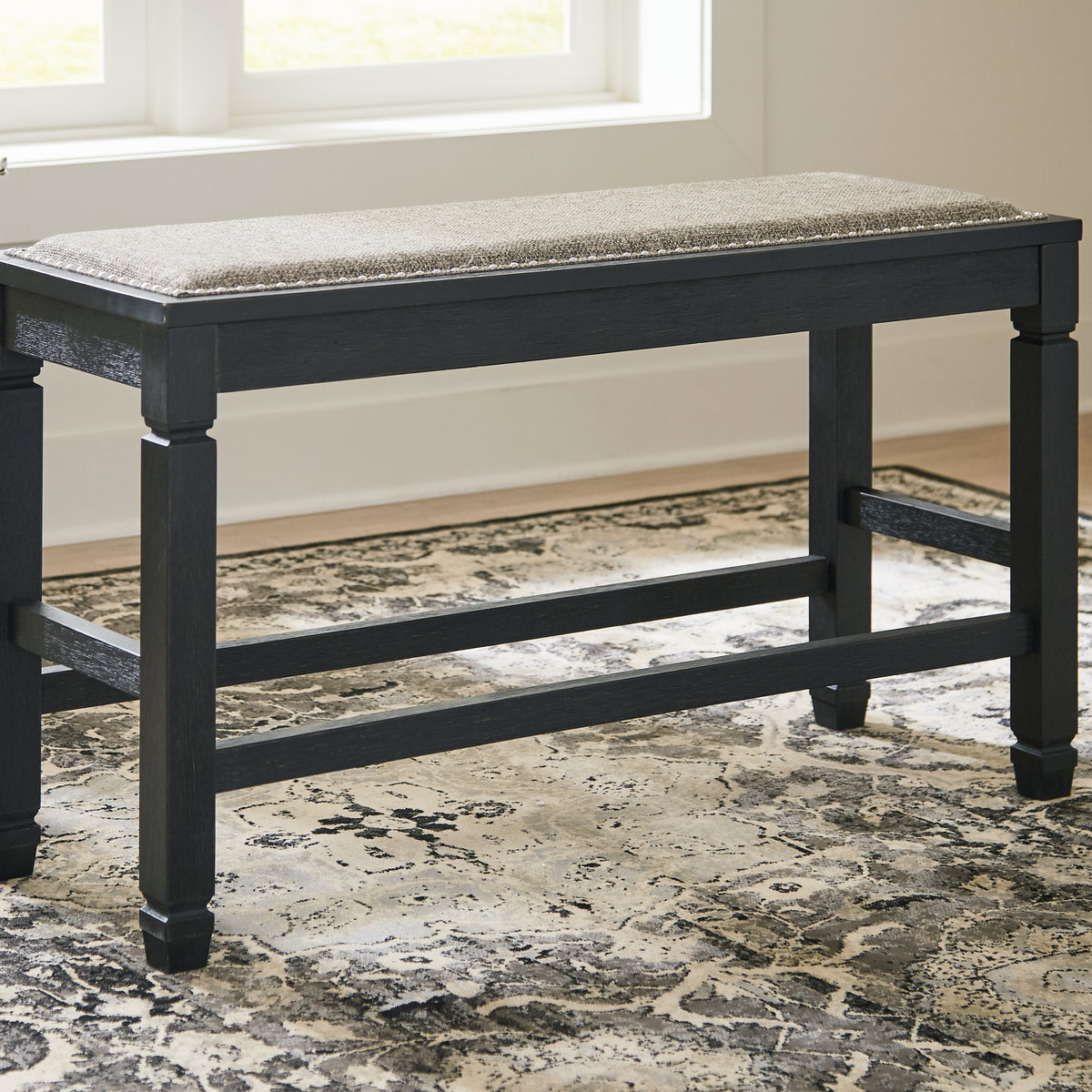 Tyler Antique Black Creek Counter Height Dining Bench – Redwood Home ...