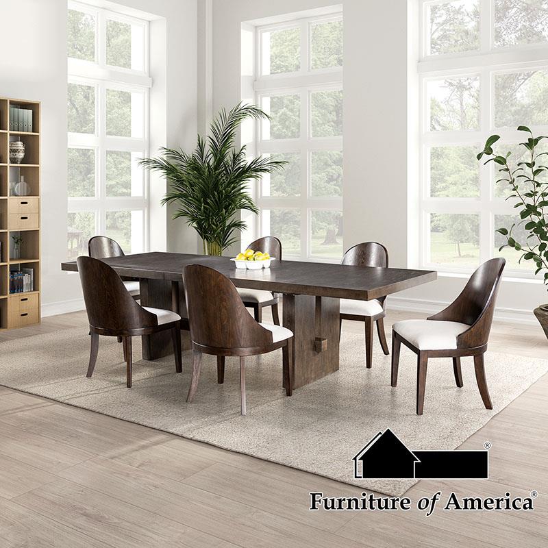 Morden Dark Walnut Dining Set – Redwood Home Furniture