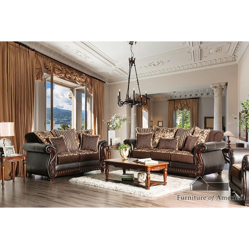 Franklin Dark Brown/Tan Sofa Set – Redwood Home Furniture