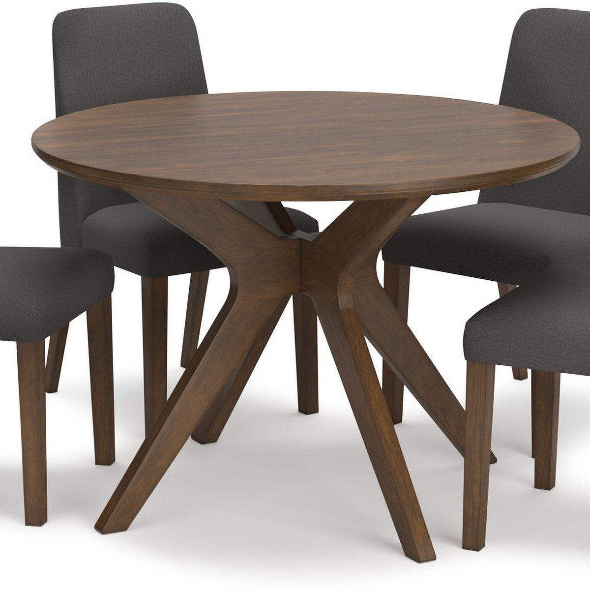 Lyncott Round Dining Room Set With Charcoal Chairs – Redwood Home Furniture